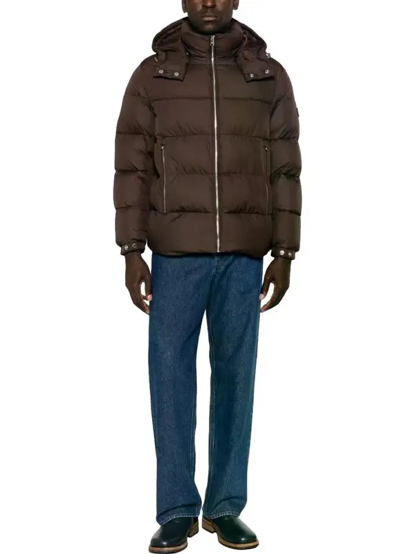 BOSS H-colter Hooded Quilted Jacket - Brown