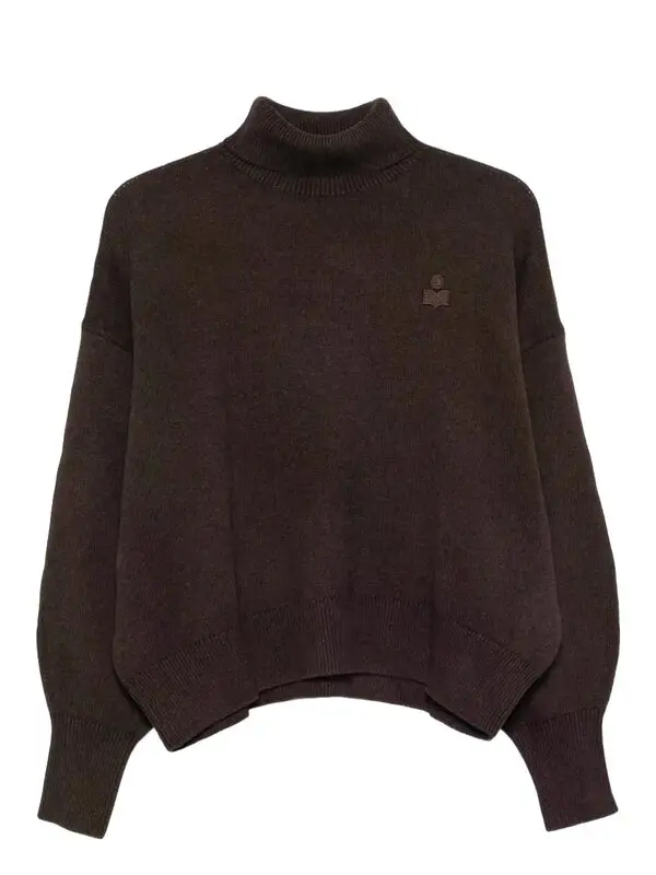 MARANT ETOILE Logo-patch Roll-neck Sweater - Brown