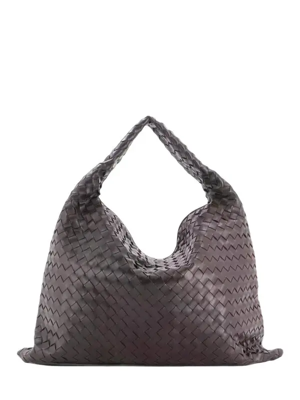 Bottega Veneta Hop Intrecciato Leather Large Hobo Bag - Brown