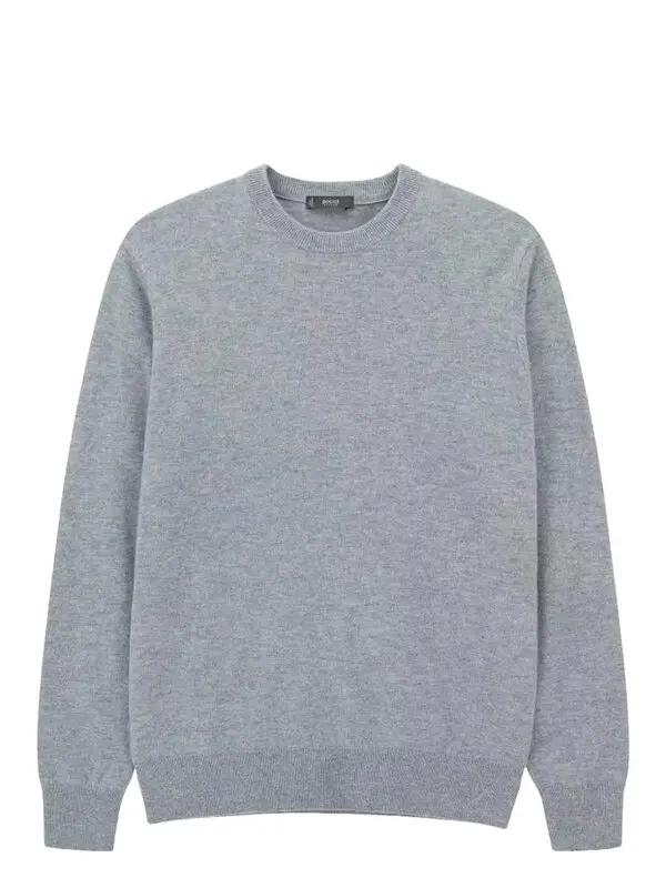 Boggi Milano Crew-neck Jumper In Wool And Cashmere - Grey