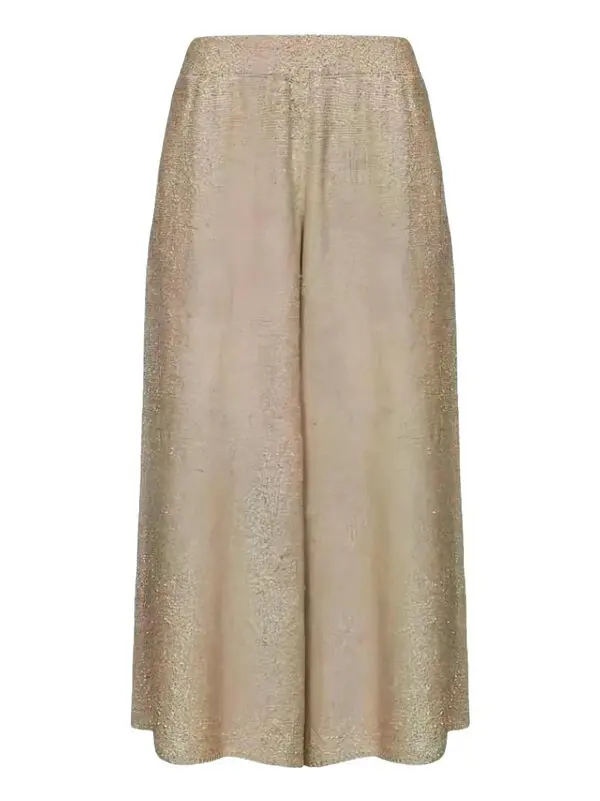 Brunello Cucinelli Metallic-effect Wide-leg Palazzo Pants - Gold