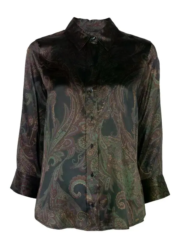 L'Agence Dani Paisley-print Blouse - Black