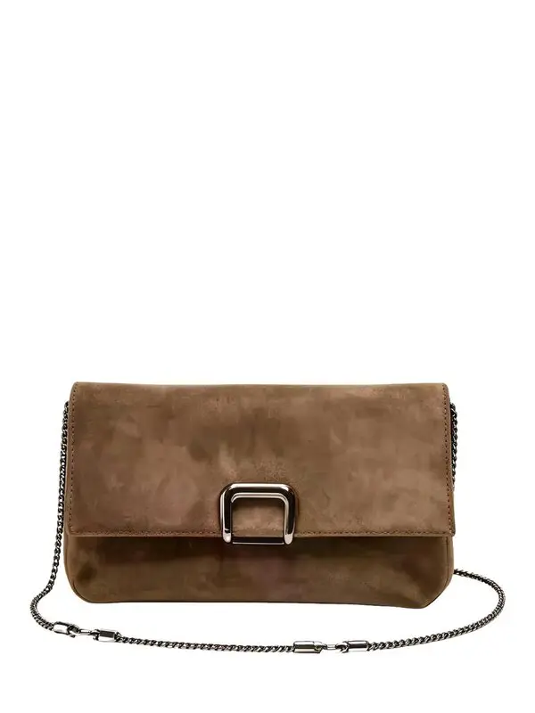 Brunello Cucinelli Suede Chain-strap Clutch Bag - Brown