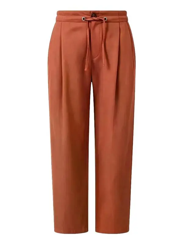 Brunello Cucinelli Pleated Drawstring Trousers - Orange