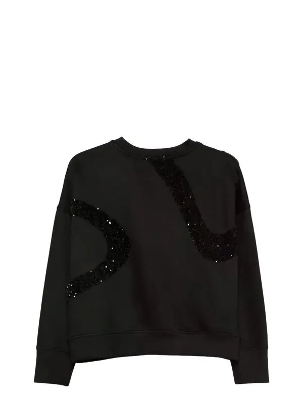 Emporio Armani Sequin-embellished Long-sleeve Sweatshirt - Black