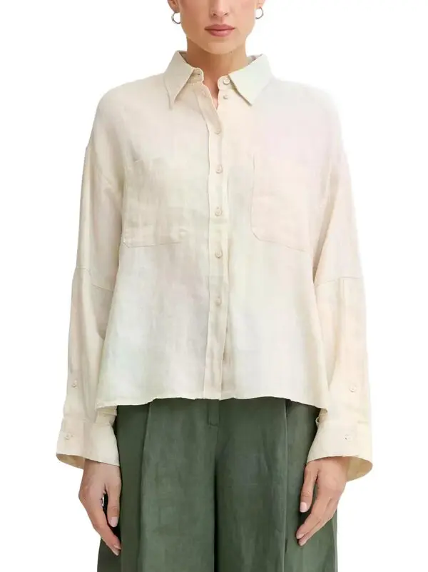 BENETTON Patch-pocket Linen Shirt - Neutrals
