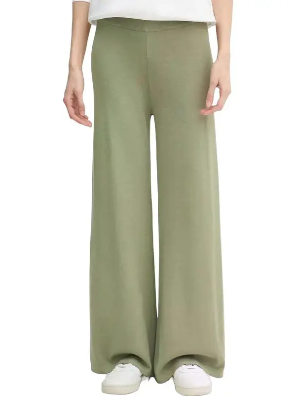 BENETTON Fine-knit Flared Trousers - Green