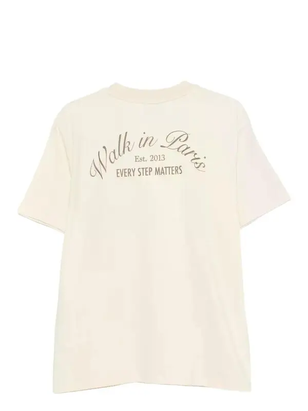 WALK IN PARIS Logo-print Cotton T-shirt - Neutrals