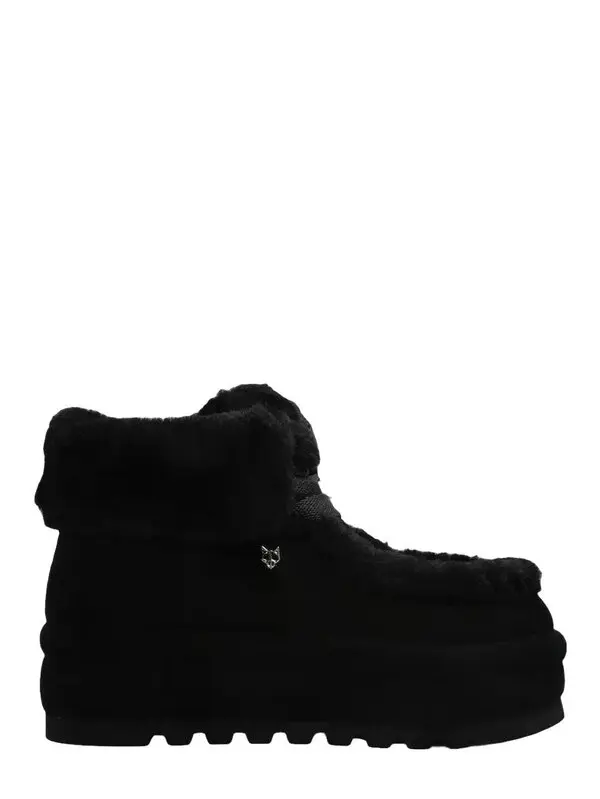 NAKED WOLFE Bambi Shearling-trim Suede Ankle Boots - Black