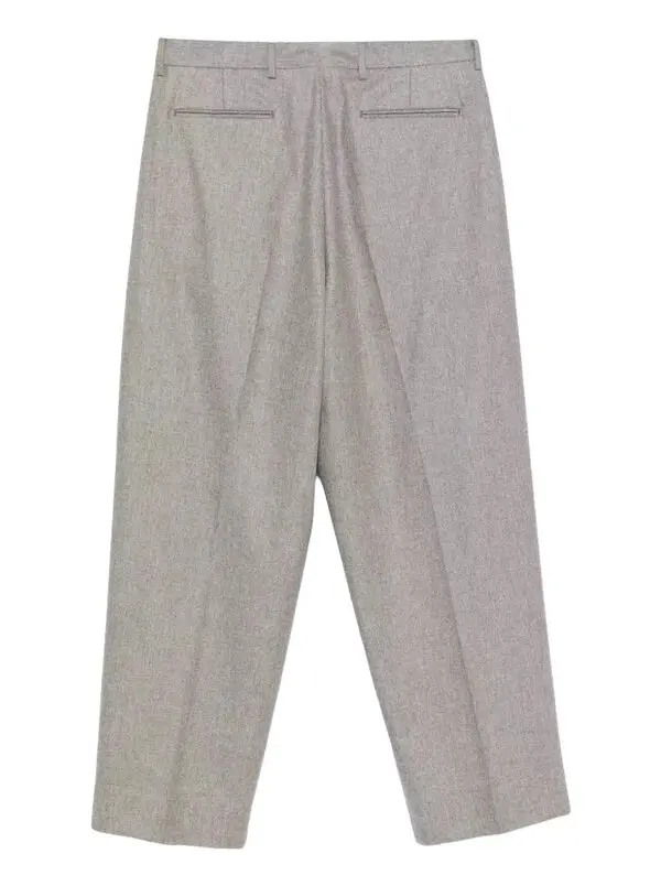 LC23 Pleated Wool Trousers - Neutrals