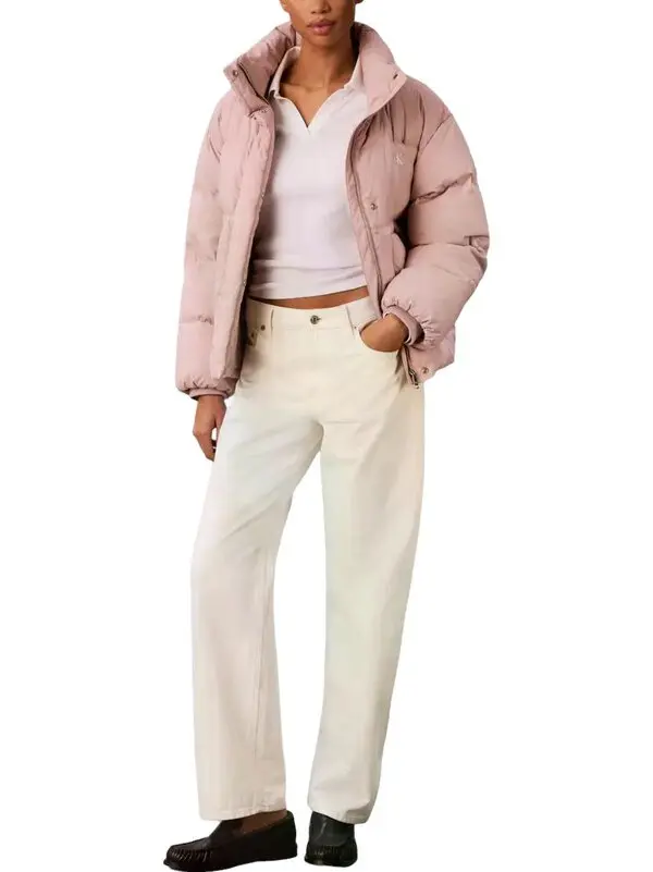 Calvin Klein Quilted High-neck Jacket - Pink