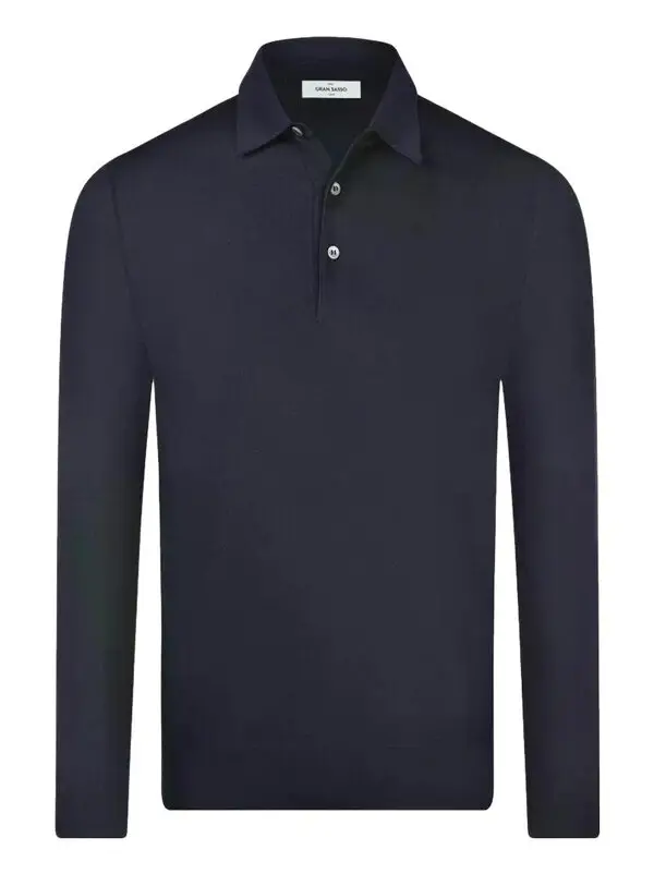 GRAN SASSO Long-sleeve Polo Sweater - Blue