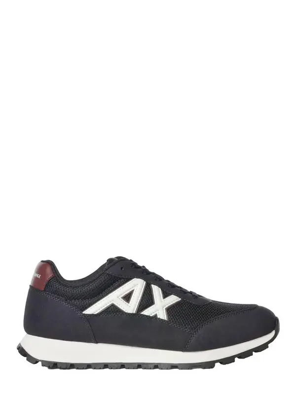 Armani Exchange Logo-patch Panelled Sneakers - Blue