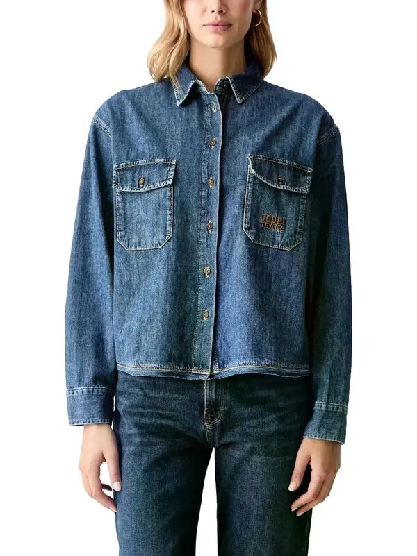 JOOP! Logo-embroidered Denim Shirt - Blue