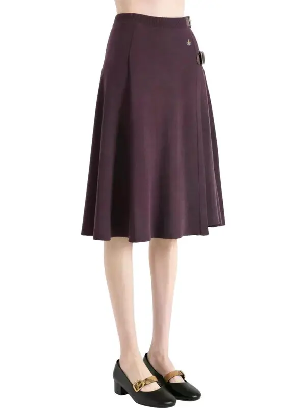 VIVIENNE WESTWOOD Buckle-fastening Pleated Skirt - Purple
