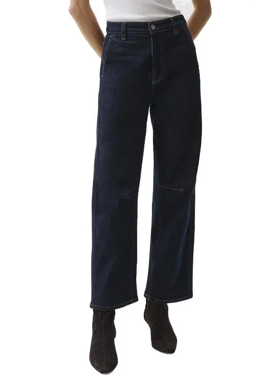 PISTOLA Beau High Waist Wide Leg Petite Jeans - Nightfall