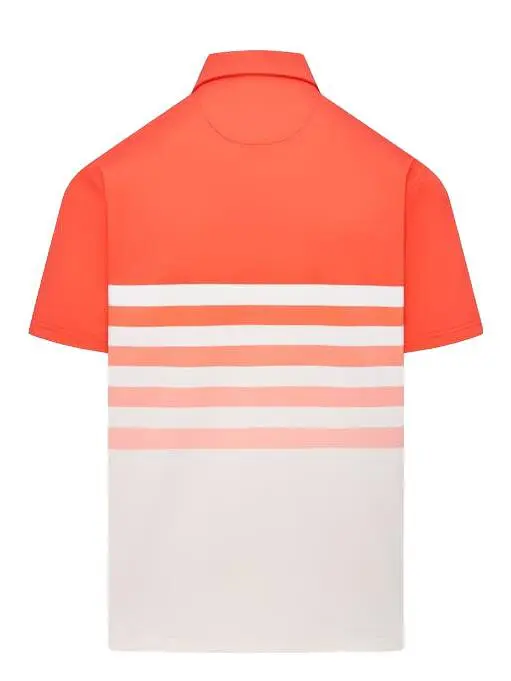 EASTSIDE GOLF Ombré Stripe Snap Placket Polo Top - Lava/jetstream