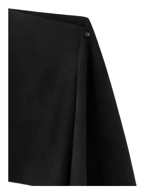 Almada Label Button-fastening Asymmetric Cape - Black