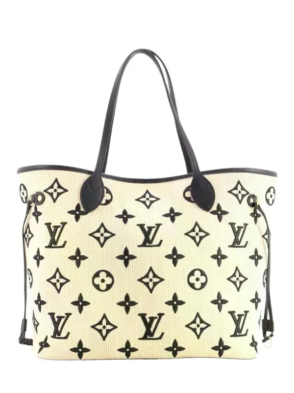LOUIS VUITTON Neverfull Nm The Pool Monogram Raffia Mm Tote Bag - Neutrals