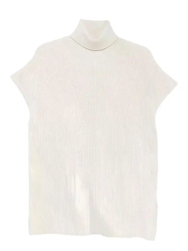 Max Mara Mstcobalto Ribbed-knit Sleeveless Sweater - Neutrals