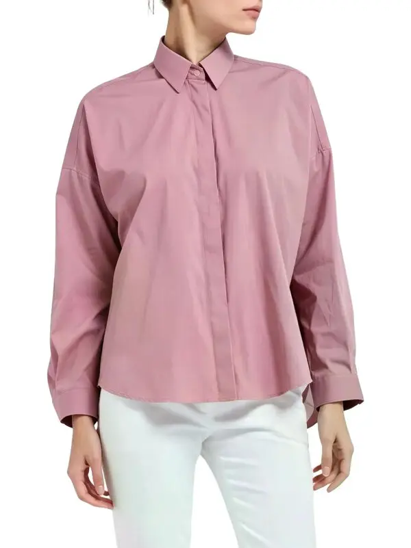 Brunello Cucinelli Concealed-fastening Drop-shoulder Shirt - Pink