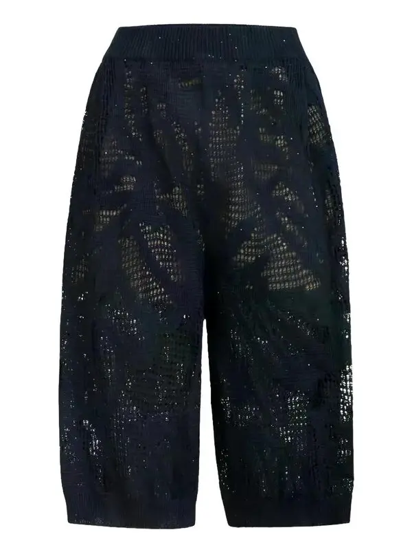 Brunello Cucinelli Crochet-knit Shorts - Black
