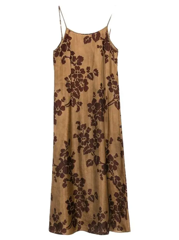 UMA WANG Anaya Printed Long Dress - Beige