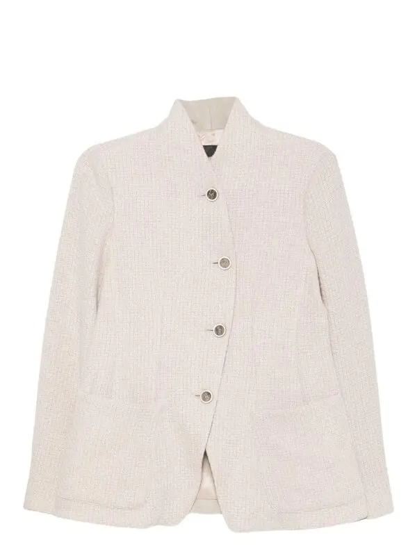 Emporio Armani Wool Blazer Jacket - Beige