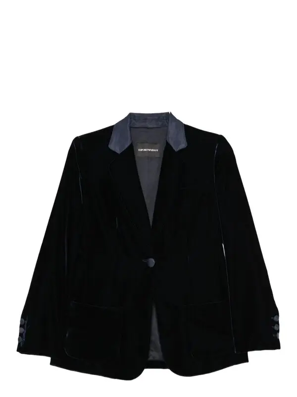 Emporio Armani Single-breasted Blazer Jacket - Blue