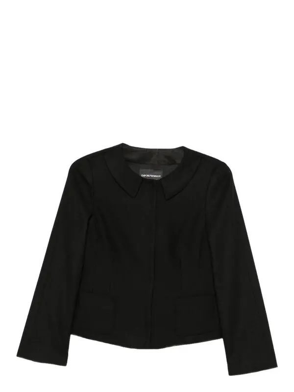 Emporio Armani Wool Blend Blazer Jacket - Black