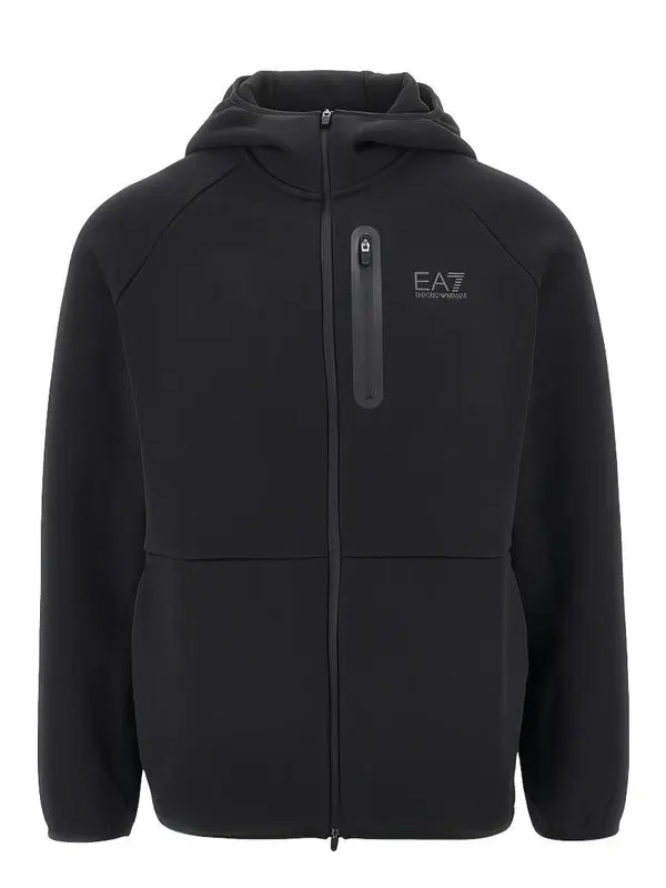 EA7 Logo Zipped Sweatshirt - Black