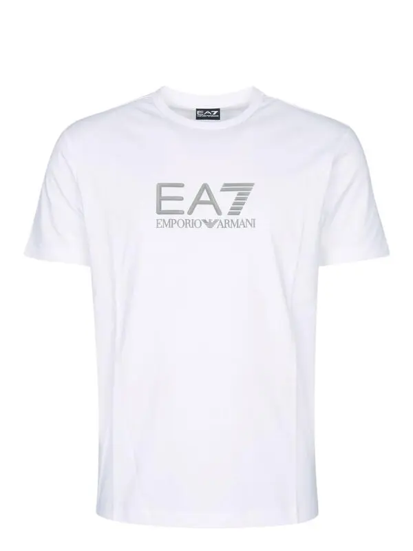 EA7 Logo Cotton T-shirt - White