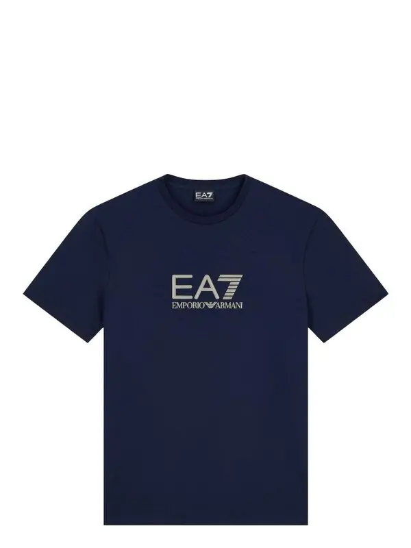 EA7 Logo Cotton T-shirt - Blue
