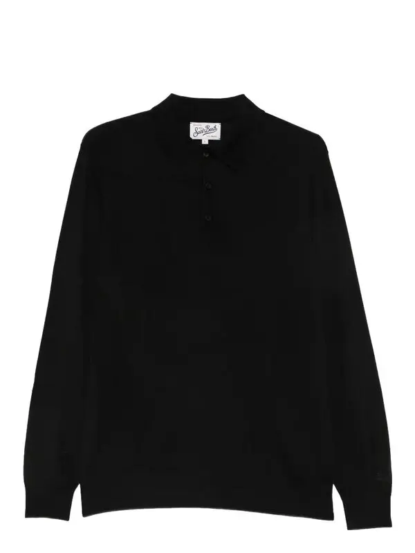 MC2 SAINT BARTH Alfie Long-sleeve Polo Shirt - Black