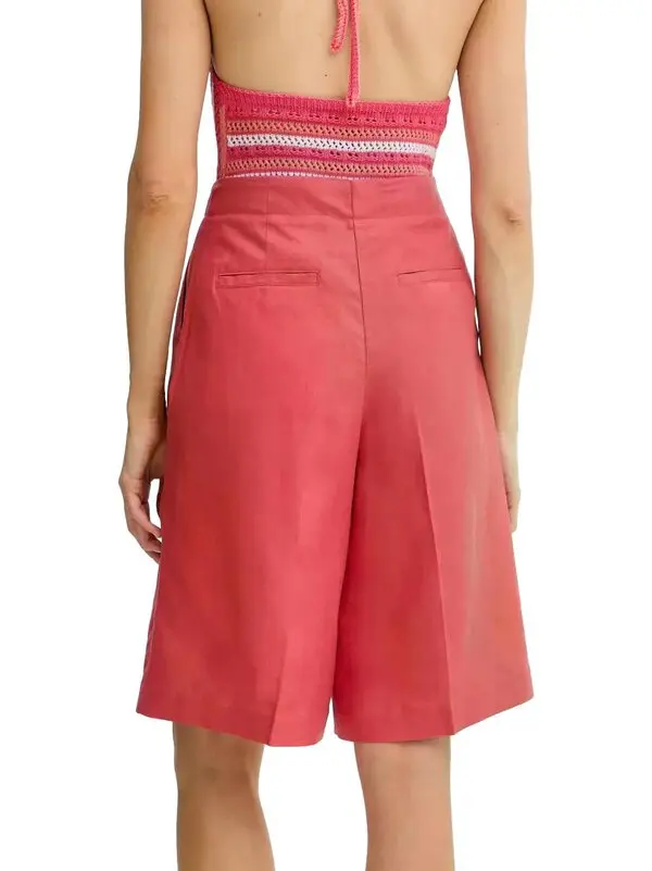 BENETTON Pleated Knee-length Shorts - Pink
