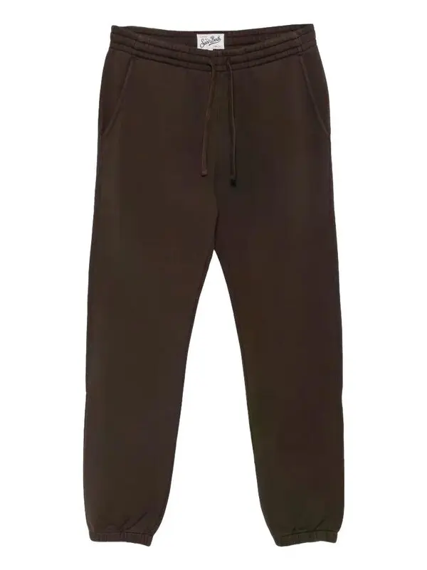 MC2 SAINT BARTH Drawstring-waist Bolt Track Pants - Brown