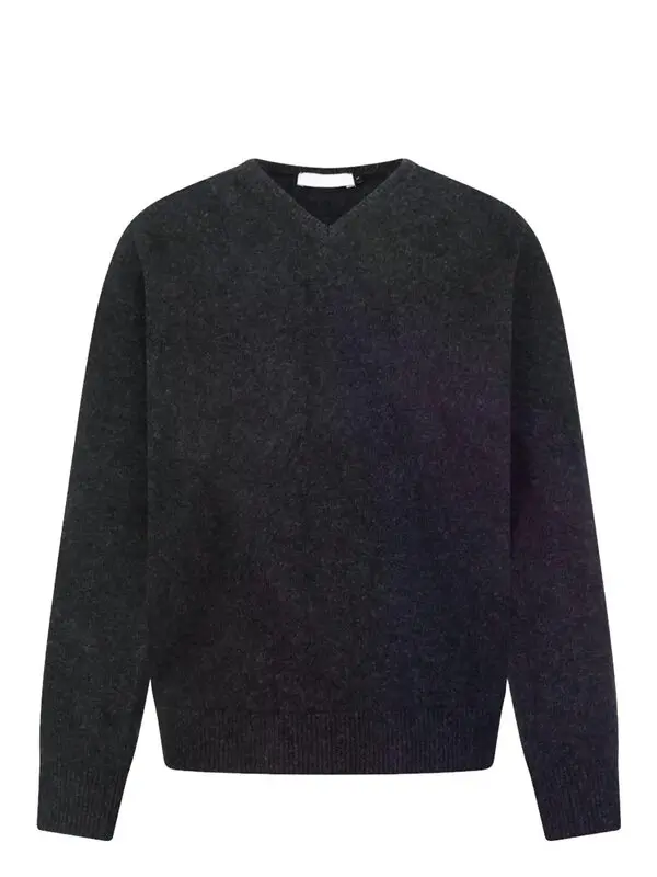 AMOMENTO V-neck Knitted Sweater - Grey