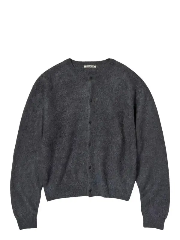 Auralee Garment-dyed Cardigan - Grey