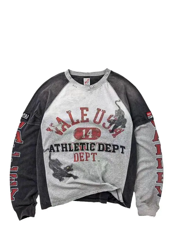 VALE FOREVER Graphic-print Long-sleeve T-shirt - Grey