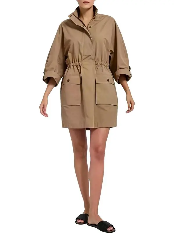 Brunello Cucinelli Drawstring Mini Dress - Brown