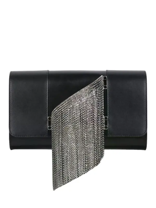 Perrin L'eiffel Cascade Crystal-embellished Clutch Bag - Black