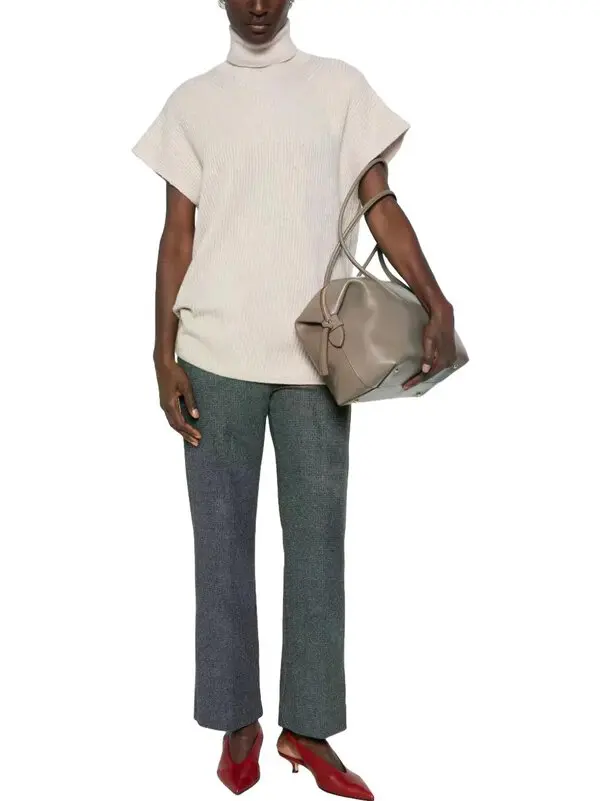 Max Mara Mmldonnola Micro-check Trousers - Grey