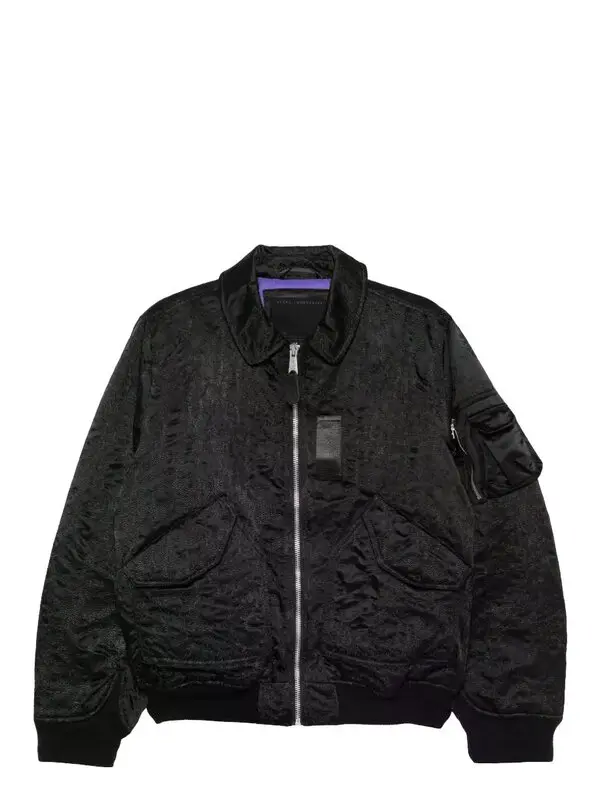 Alpha Industries Cwu-45/p Camo-embroidered Uv Bomber Jacket - Black