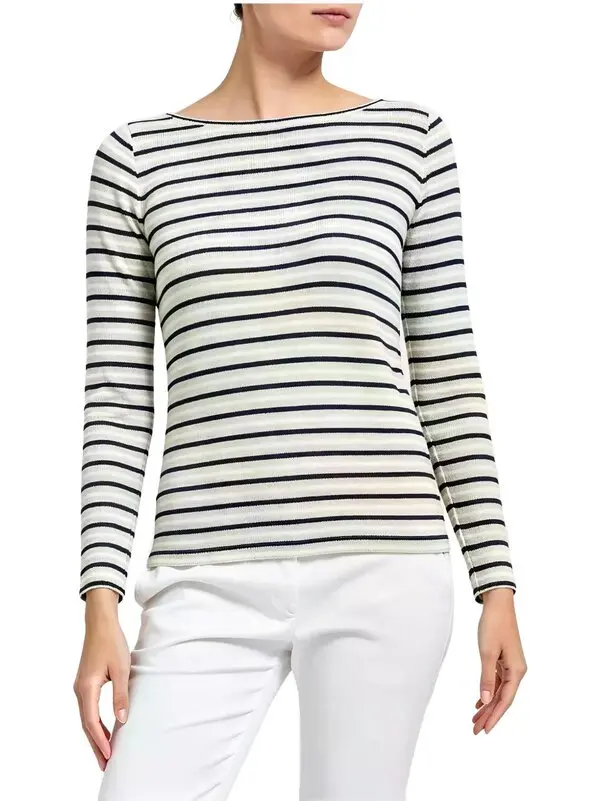 Brunello Cucinelli Striped Sweatshirt - White