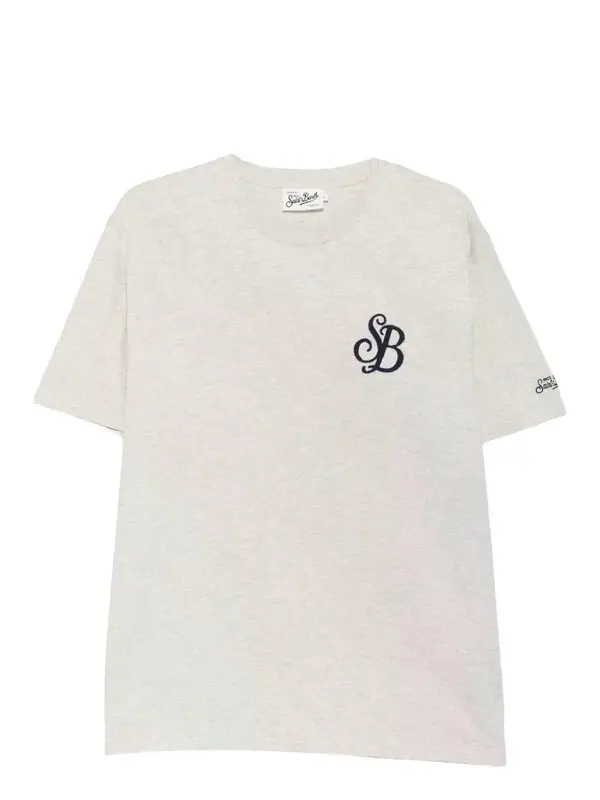 MC2 SAINT BARTH Arnott Logo-embroidered T-shirt - Grey
