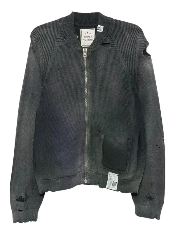 Mihara Yasuhiro Sun-faded Distressed Cardigan - Grey