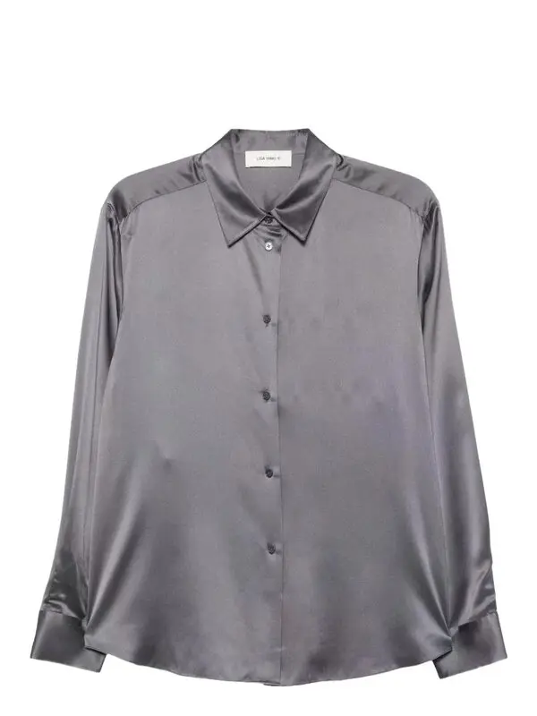 LISA YANG Satin Long-sleeve Shirt - Grey
