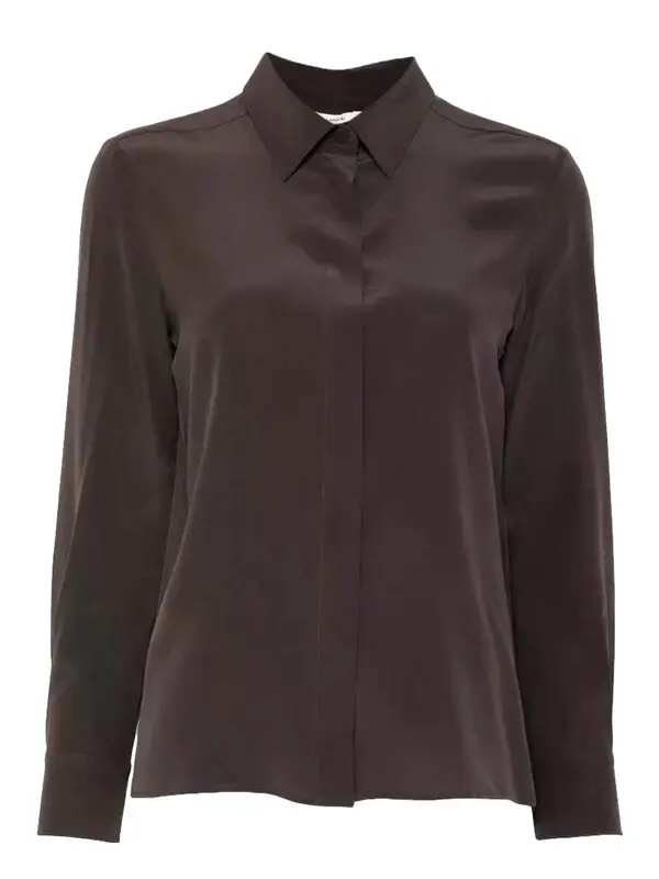 LARDINI Zira Concealed-front Shirt - Brown
