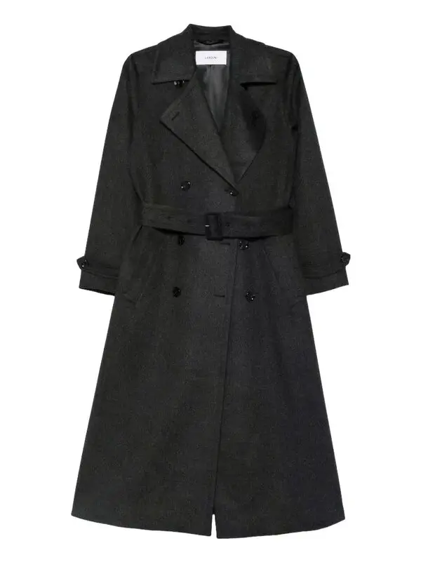 LARDINI Oliver Double-breasted Belted Coat - Grey