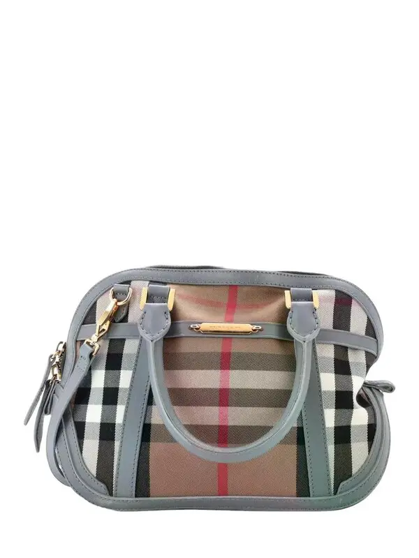 Burberry Bridle Orchard Bag House Check Canvas Small Handbag - Grey
